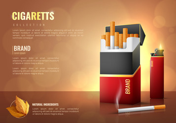 Tobacco realistic poster Royalty Free Vector Image