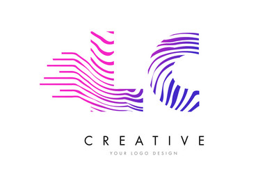 Creative blue letters lc l c logo with leading Vector Image
