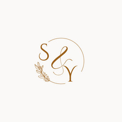 Letter sy wedding monogram logo design Royalty Free Vector
