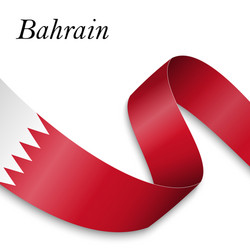 Waving flag of bahrain on white background banner Vector Image