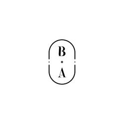 Ba circle line logo initial concept with high Vector Image