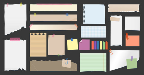 Yellow paper notes top view note sticker Vector Image