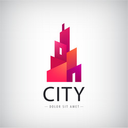 Red building logo Royalty Free Vector Image - VectorStock