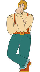 Man Hand on Chin Think Vector Images (over 200)