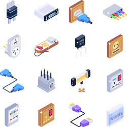 Electricity power isometric flowchart Royalty Free Vector