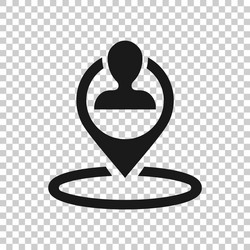 Placement icon in flat style people pin on white Vector Image