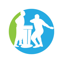 Slap fight logo design template Royalty Free Vector Image