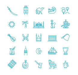 Set of country turkey culture traditional symbols Vector Image