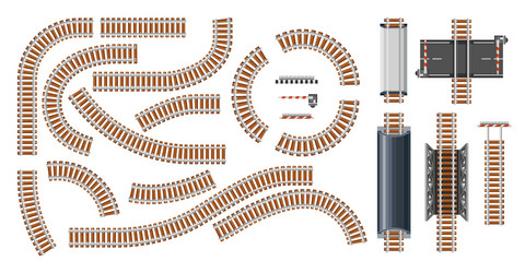 Train railway road rails constructor elements Vector Image
