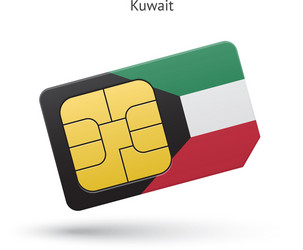 Kuwait flag on a white Royalty Free Vector Image