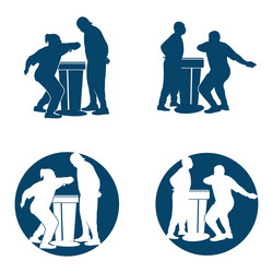 Slap fight logo design template Royalty Free Vector Image