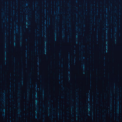 Falling random numbers blue matrix background Vector Image