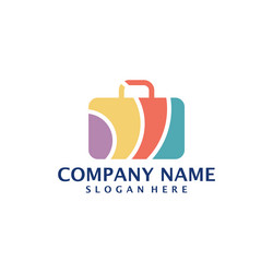Colorful suitcase logo design suitcase logo Vector Image