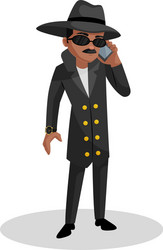 Cartoon businessman talking on phone Royalty Free Vector