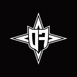 Df initial logo linked circle monogram Royalty Free Vector