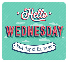Happy wednesday banner greeting text Royalty Free Vector