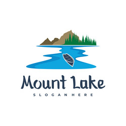 Lake logo design template mount Royalty Free Vector Image