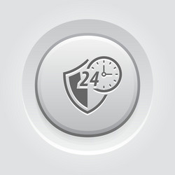 Protected 24-hour icon flat design Royalty Free Vector Image