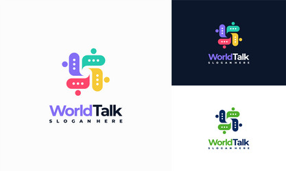 World forum logo designs concept talk Royalty Free Vector