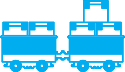 Cargo train with cardboard boxes side view Vector Image