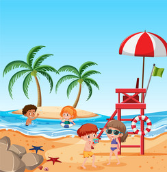 Children in the Beach Clipart Vector Images (over 1,300)