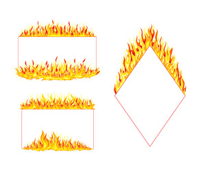 Cartoon isolated fire flames bonfire set Vector Image