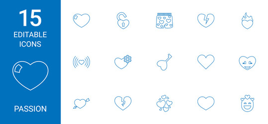 Passion icons Royalty Free Vector Image - VectorStock