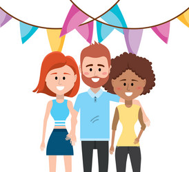 People party cartoons Royalty Free Vector Image