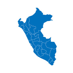 Peru political map of administrative divisions Vector Image