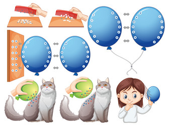 Science static electricity experiment of balloon Vector Image