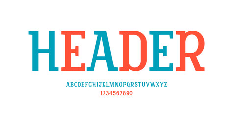 Trendy slab serif alphabet font uppercase letters Vector Image