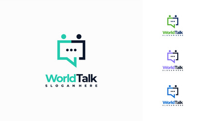 World forum logo designs concept talk Royalty Free Vector