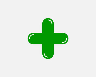 Green plus sign icon cross symbol safety Vector Image