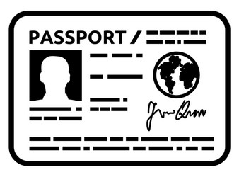 Retro visa passport wedding invitation card design