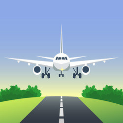 Jet aeroplane on runway aircraft takeoff from Vector Image