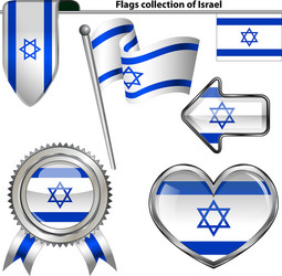 Flag israeli circle and square round Royalty Free Vector