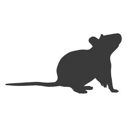 Rat mouse tail chinese astrology silhouette Vector Image