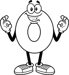 Funny cartoon numbers-0 Royalty Free Vector Image