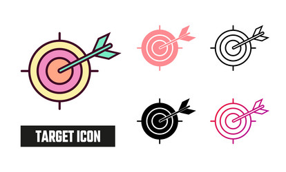 Target icon set Royalty Free Vector Image - VectorStock