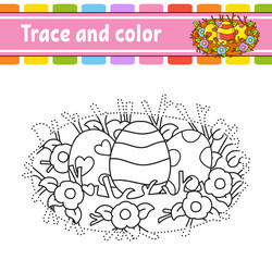 Trace and color coloring page for kids Royalty Free Vector