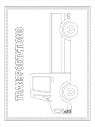 Car transportations coloring page Royalty Free Vector Image