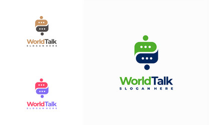World forum logo designs concept talk Royalty Free Vector