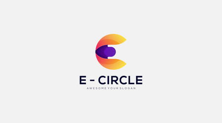 Letter e motion geometric logo design Royalty Free Vector