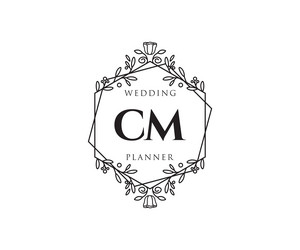 Cm initials letter wedding monogram logos Vector Image