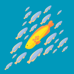 Against the flow the man is going common Vector Image