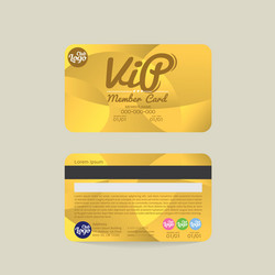 Front and back vip member card template Royalty Free Vector