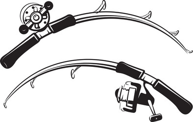 Fishing rod drawing Royalty Free Vector Image - VectorStock