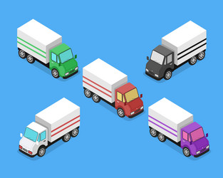 Isometric delivery van Royalty Free Vector Image