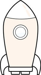 Rocket skyrocket cartoon in black and white Vector Image