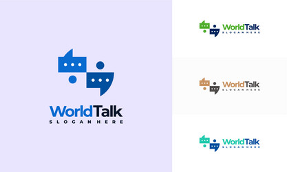 World forum logo designs concept talk Royalty Free Vector